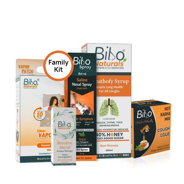 Bibo Family Kit - Cough, Cold, Sinus Relief - Kids Safe - First Aid for ...