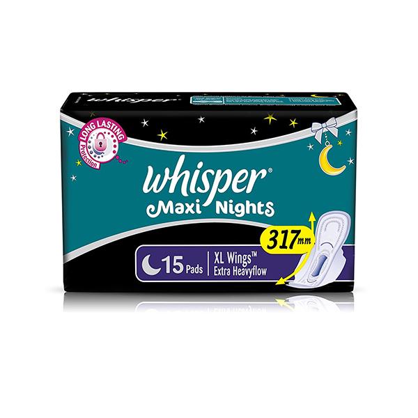 Buy Whisper Maxi Nights Wings (XL) Sanitary Pad 15's Online at ...