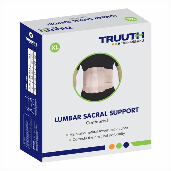 Truuth Contoured Lumbar Sacral Support (XL) - Premium Lower Back Relief ...