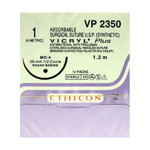 Johnson & Johnson Ethicon Vicryl Plus Absorbable Surgical Suture (1.2 ...