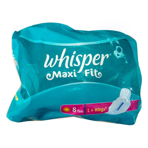 Whisper Maxi Fit Wings Sanitary Pads (L+) 8's Online at Best Price ...