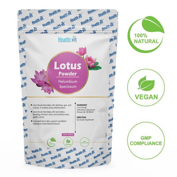 Buy HealthVit Natural Lotus (Nelumbium Speciosum) Powder 100 gm Online ...