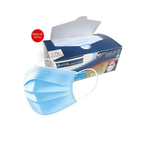 Status Surgical 3-Ply Face Mask with Nose Pin (Pack of 50) Online at ...