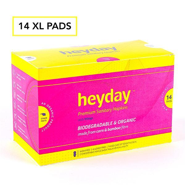 Heyday Organic and Natural Maxi Fluff (XL) Sanitary Pad 14's