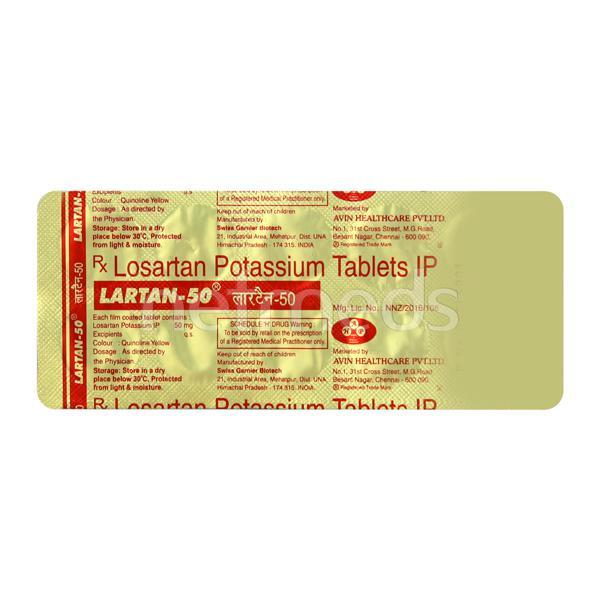 Buy Lartan 50mg Tablet 10'S Online at Upto 25% OFF | Netmeds
