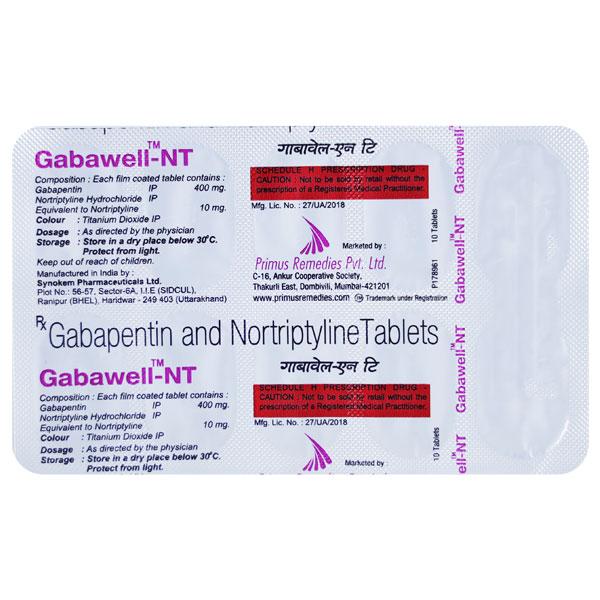 Gabawell NT 400/10mg Tablet 10'S : Uses, Side Effects, Price | Netmeds