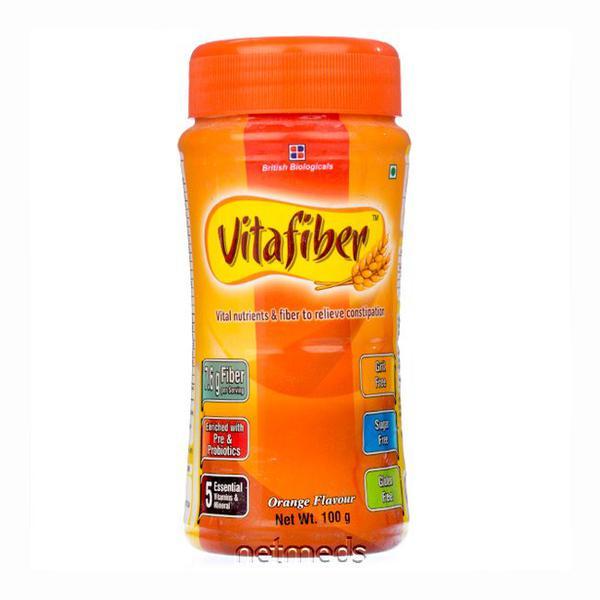Vitafiber Orange Flavour Powder 100 gm online at best price-Health Drinks