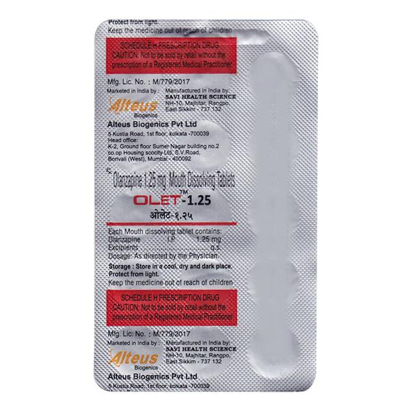 OLET 1.25 Tablet 15's Price, Uses, Side effects, Substitutes | Netmeds