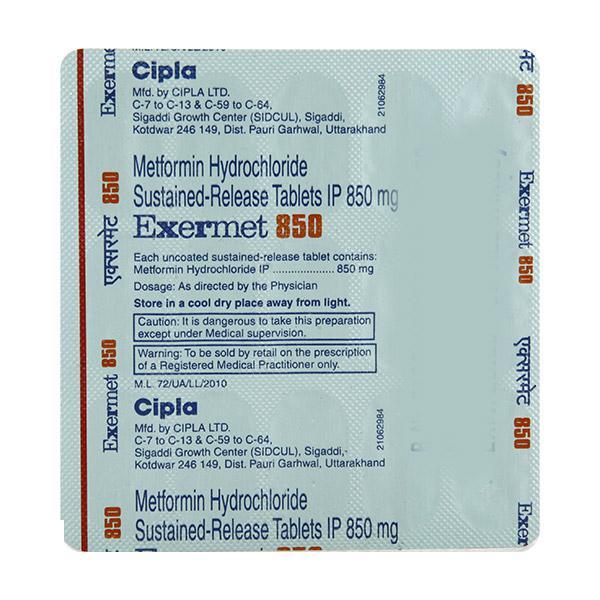 Exermet 850mg Tablet 15'S