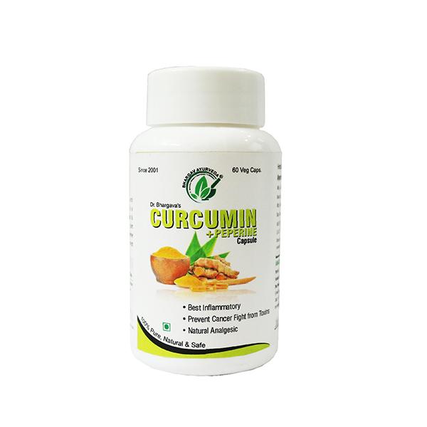 Buy Dr. Bhargav's Curcumin + Peperine Veg Capsule 60's Online at Best ...