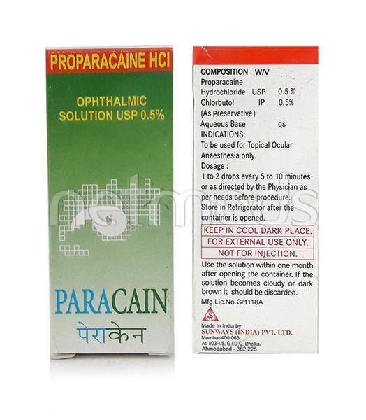 Paracain Ophthalmic Solution 5ml Price, Uses, Side effects, Substitutes ...