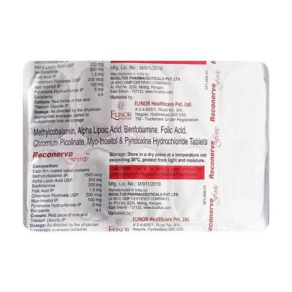 RECONERVE FORTE Tablet 10's Price, Uses, Side effects, Substitutes ...