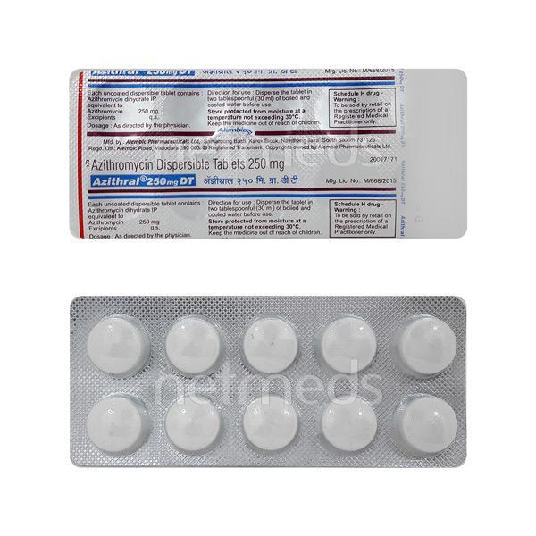 Azithral DT 250mg Tablet 10'S