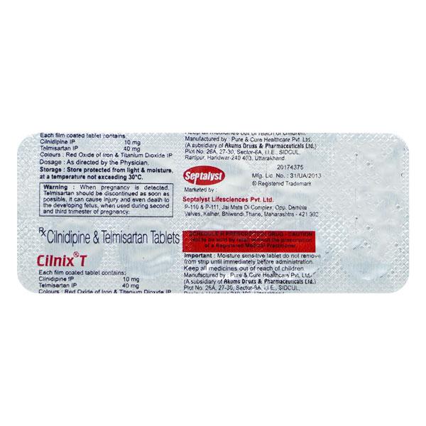 CILNIX T Tablet 10's : Price, Uses, Side Effects | Netmeds