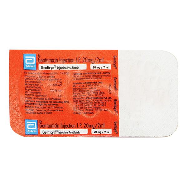 Genticyn 20mg Injection 2ml : Price, Uses, Side Effects | Netmeds