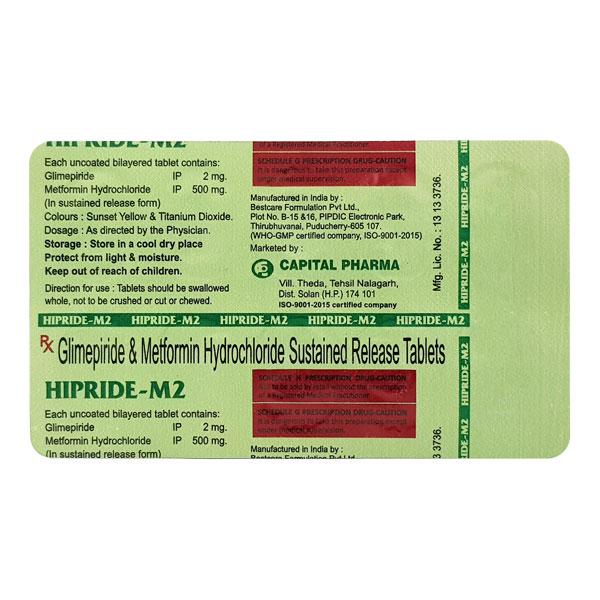 HIPRIDE M 2 Tablet 10's Price, Uses, Side effects, Substitutes | Netmeds