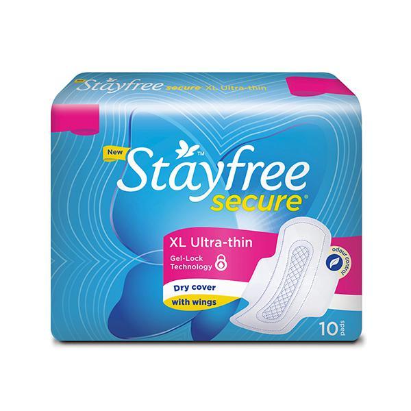 Stayfree Secure Ultra Thin (XL) Sanitary Pad 10's