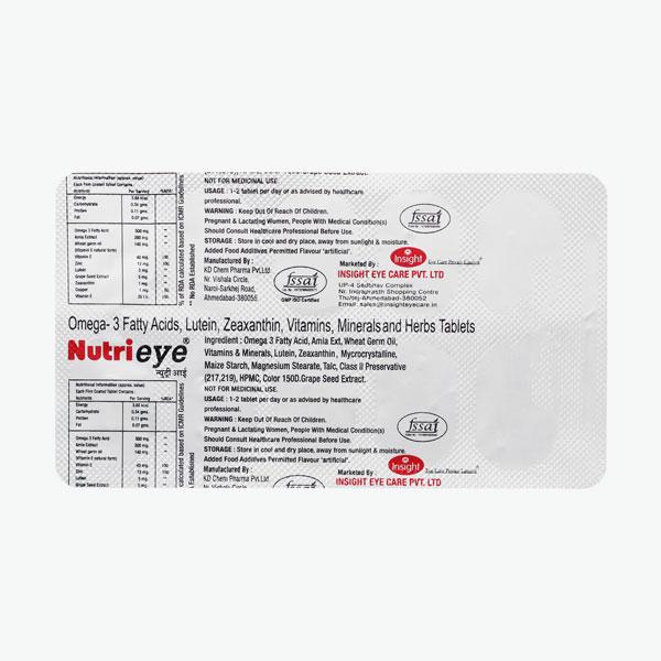 NUTRIEYE Tablet 10's : Uses, Side Effects, Price | Netmeds