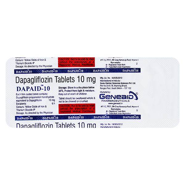 DAPAID 10 Tablet 10's Price, Uses, Side effects, Substitutes | Netmeds