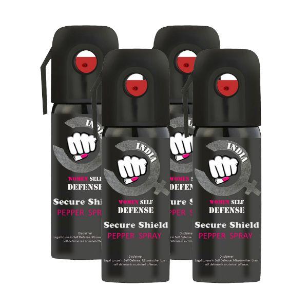 Secure Shield Self Defense Pepper Spray (Pack of 4 x 55 ml)
