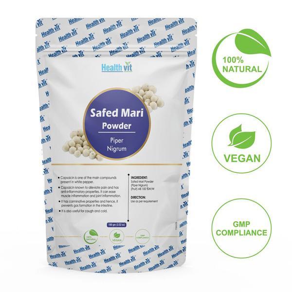 Healthvit Natural Safed Mari (Piper Nigrum) Powder 100 gm