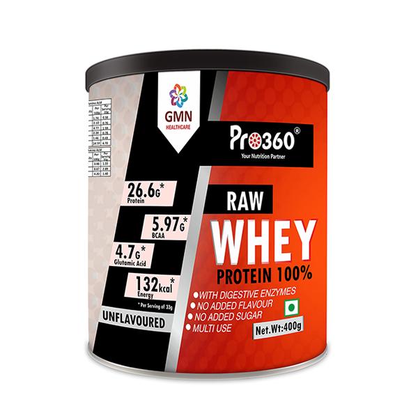 Buy Pro360 Raw Whey Protein Powder - Unflavoured 400 gm Online at ...