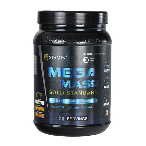 Stamin Mega Mass Gold Standard Powder - Chocolate Flavour 1 kg Online ...
