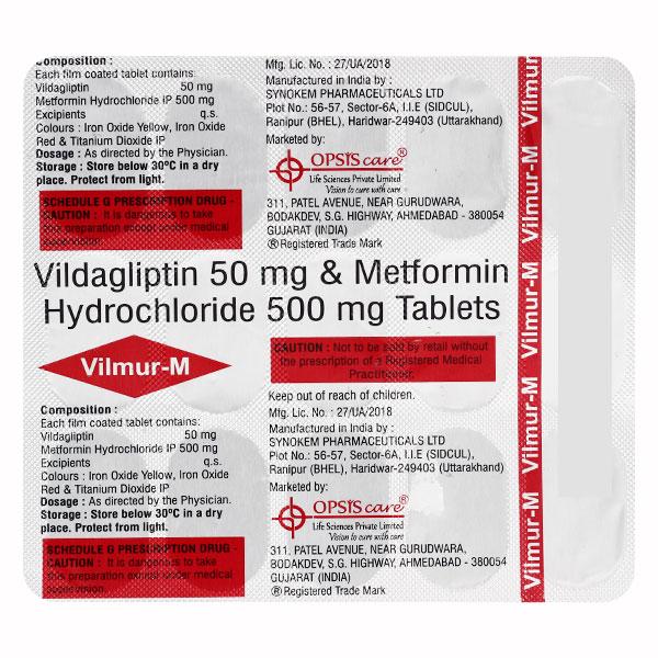 Buy VILMUR M Tablet 15's Online at Upto 25% OFF | Netmeds