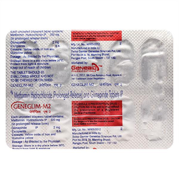 GENEGLIM M 2 Tablet 10's