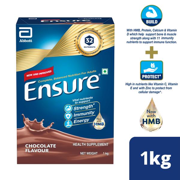 Buy Ensure Health Supplement Chocolate 1 kg Refill Box - Essential ...