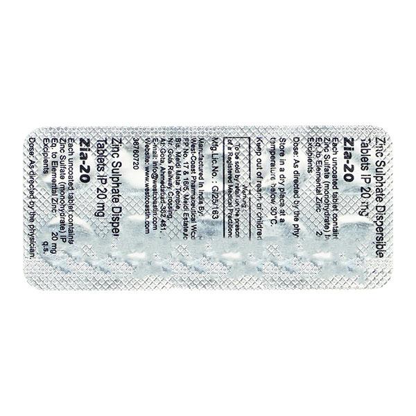ZIA 20 Dispersible Tablet 10's