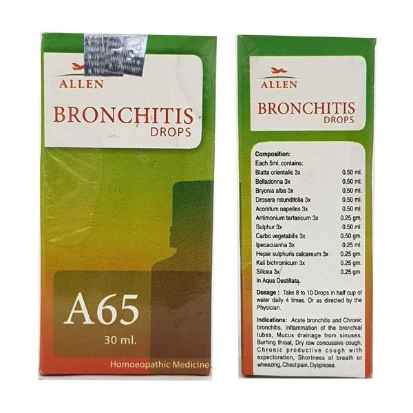 Allen A65 Bronchitis Drops 30 ml online at best price-Homeopathy