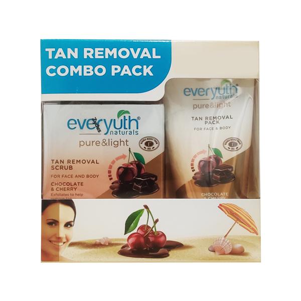 Everyuth Naturals Tan Removal Combo Pack - Chocolate & Cherry (Scrub 50 ...