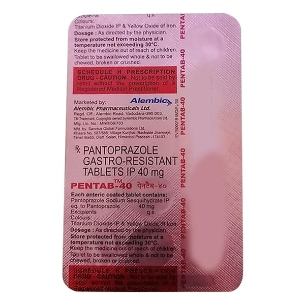PENTAB 40 Tablet 15's Price, Uses, Side effects, Substitutes | Netmeds