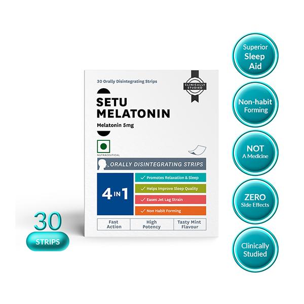 Setu Melatonin 5 mg Orally Disintegrating Strip - Mint Flavour 30's