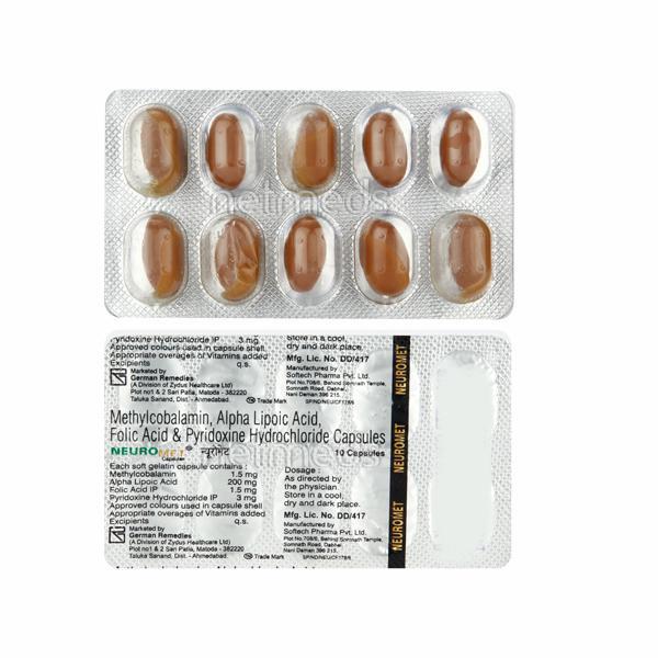Neuromet Capsule 10'S : Uses, Side Effects, Price | Netmeds