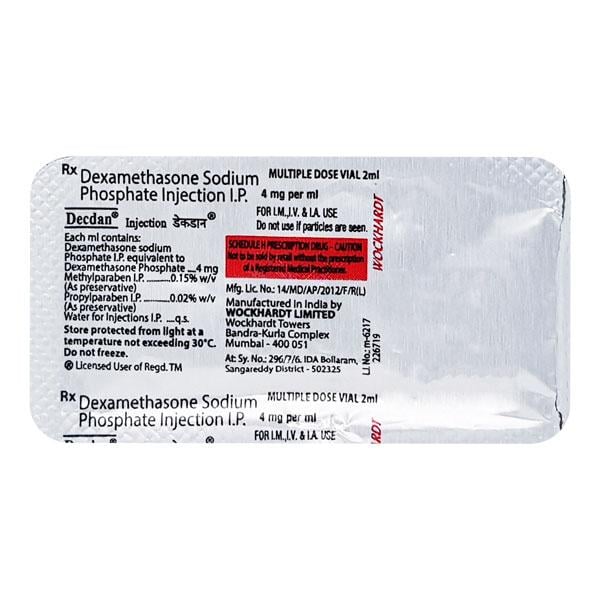 Decdan Injection 2ml : Uses, Side Effects, Price | Netmeds