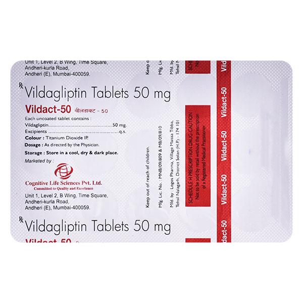 VILDACT 50mg Tablet 15's : Price, Uses, Side Effects | Netmeds