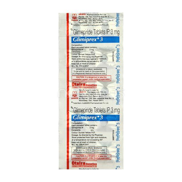 Glimiprex 3mg Tablet 10'S : Price, Uses, Side Effects | Netmeds