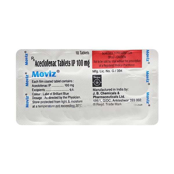 Moviz 100mg Tablet 10'S