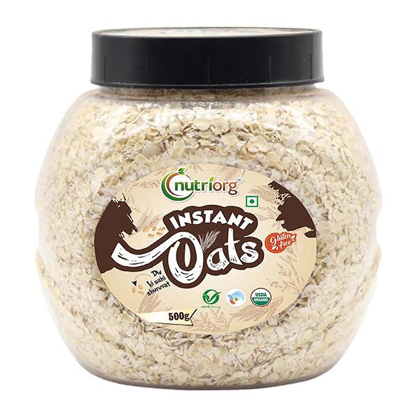Nutriorg Gluten Free Instant Oats 500 gm Online at Best Price - Health ...