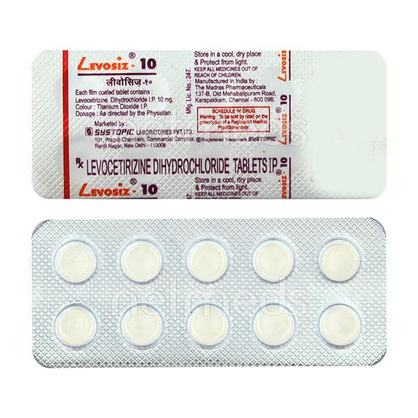 Levosiz 10mg Tablet 10'S : Uses, Side Effects, Price | Netmeds