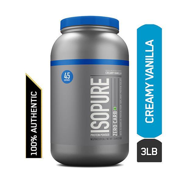 Isopure Zero Carb 100% Whey Protein Isolate Powder - Creamy Vanilla 3 lb