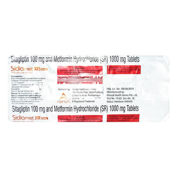 Buy SIDIAMET XR FORTE Tablet 15's Online at Upto 25% OFF | Netmeds