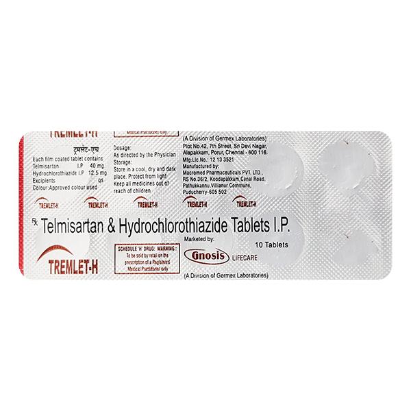 Buy TREMLET H Tablet 10's Online at Upto 25% OFF | Netmeds