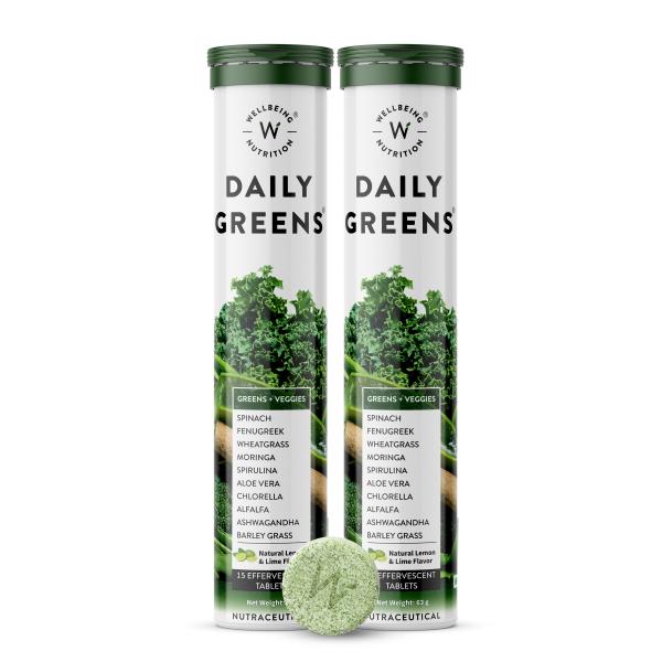 Buy Wellbeing Nutrition Daily Greens Effervescent Tablet (Pack of 2 x ...