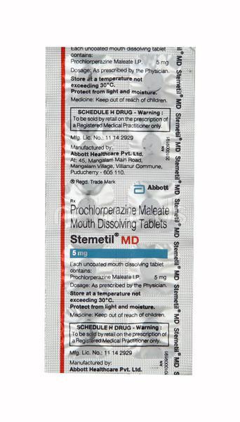 Stemetil MD Tablet 10'S