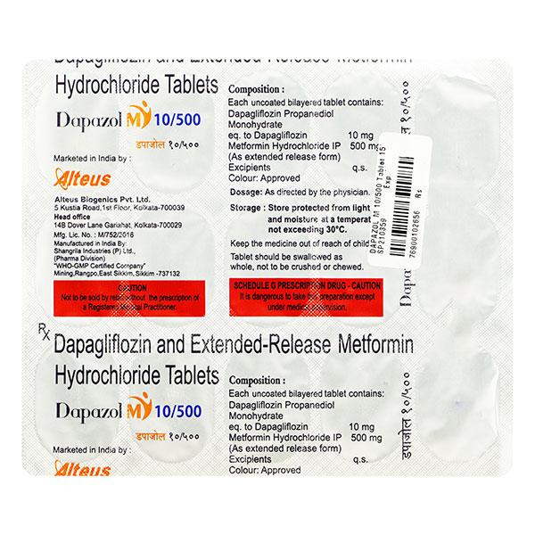 DAPAZOL M 10/500 Tablet 10's