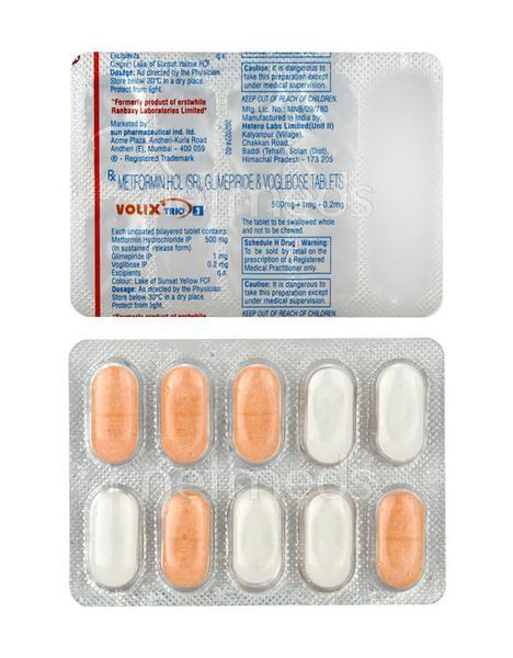 Volix Trio 1mg Tablet 10'S : Uses, Side Effects, Price | Netmeds