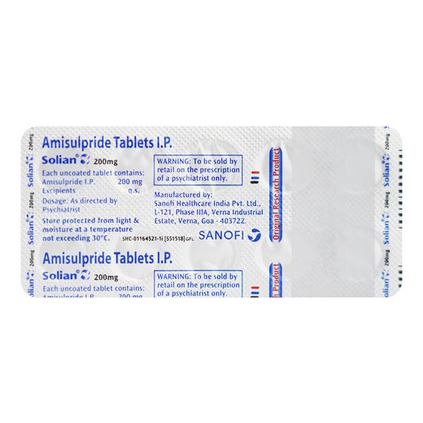 Buy Solian 200mg Tablet 10'S Online at Upto 25% OFF | Netmeds